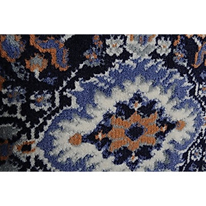 Home Dynamix Premium Sakarya Traditional Medallion Border Area Rug, Country Blue, 5'2"x7'4" Rectangle