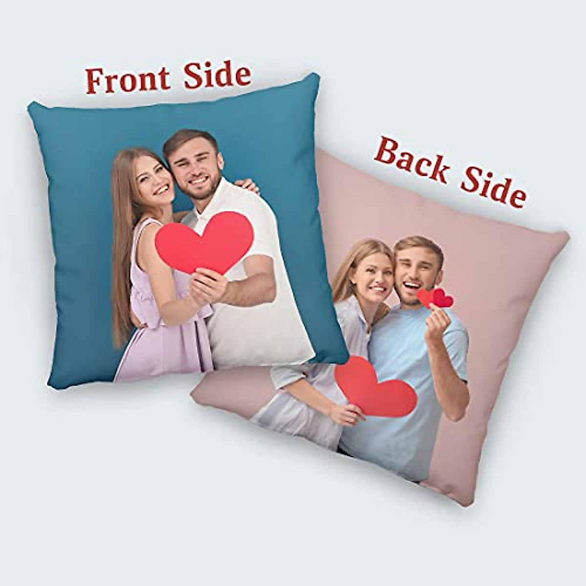 Custom Pillow - Personalized Pillow with Picture & Name Including Case & Insertion. Full Color Print on Both Sides Ultra Soft Cover. Memorial Photo Gift for Home Mom (1 Photo, 14" x 14")