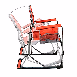 MacSports MacRocker Outdoor Foldable Rocking Chair | Portable, Collapsible, Springless Rockers with Rust-Free Anti-Tip Guards for Camping Fishing Backyard | 225 lb Weight Capacity | Red