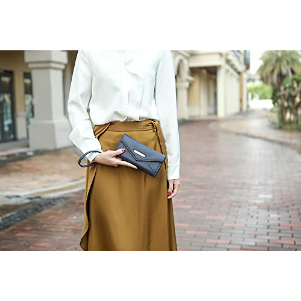 MKF Crossbody Hobo Bag for Women & Wristlet Wallet Purse Set ­– PU Leather Top Handle Pocketbook Shoulder Handbag Mustard