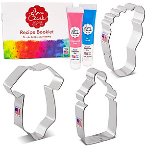 Baby Shower Cookie Cutters with Food Coloring Gel, Made in USA by Ann Clark