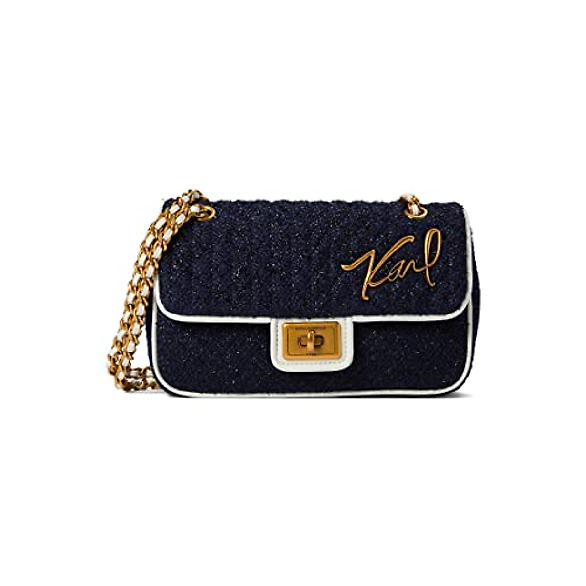 Karl Lagerfeld Paris Agyness Shoulder Bag Navy/White One Size