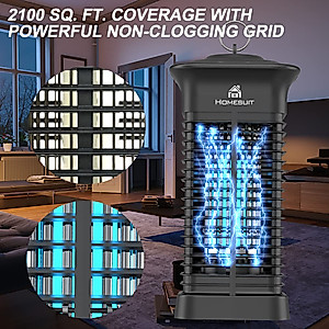 Homesuit Bug Zapper 15W for Outdoor and Indoor, High Powered 4000V Electric Mosquito Zappers Killer, Waterproof Insect Fly Trap Outdoor, Electronic Light Bulb Lamp for Home Backyard Patio