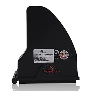 RuggedGrade 5,600 Lumen - 40 Watt Rotate III Series LED Wall Pack - 5000K - High Efficiency 140 Lumen to watt - Black Color - with Photocell