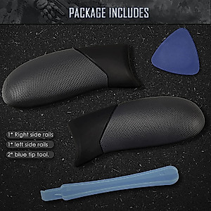 AQIDAP Controller Grips Non-Slip Side Rails Grips Back Replacement Rear Handle Panels Kits Rubberized Right Left Side Rails for Xbox One Elite Controller (Model 1698)