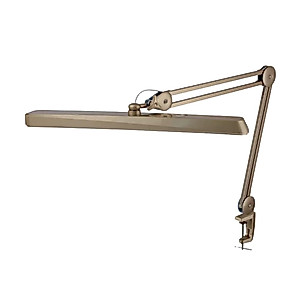 Atlas View Nail Desk Light with Clamp, Professional Work Lamp, LED Salon Dimmable Lighting, Eyelash Adjustable Lamp, Office Table Light, Esthetician Bed Light (Gold)