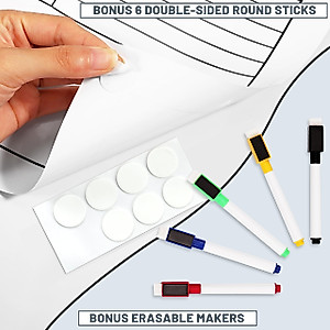 Dry Erase Calendar for Wall - Large Dry Erase Calendar, 28" x 40", Undated Monthly Calendar for Home, Office, Classroom, Erasable Laminated Calendar Whiteboard with 6 Markers ＆ 6 Stickers - 1Y Grey