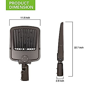 hykolity 150W/200W Switchable LED Parking Lot Light, 150LM/W LED Street Lighting with Photocell Sensor [400W-600W HPS Equiv.] 5000K 100-277V, Commercial Adjustable Slip Fitter Mount LED Shoebox Light