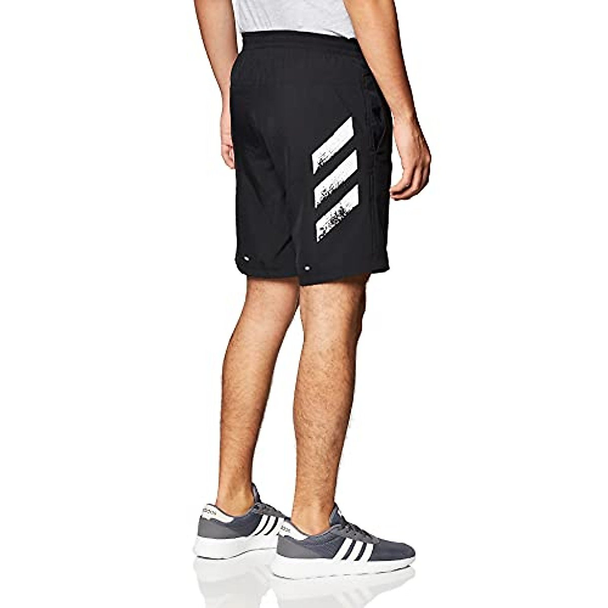 adidas Men's Run It Short Personal Best 3-Stripes Black Small 9"