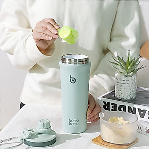 BOTTLE BOTTLE 26oz Insulated Shaker Bottle Insulated Stainless Steel Water Bottle with Wire Whisk, Reusable Stainless Steel Water Bottle, Gym Water Bottle（green）