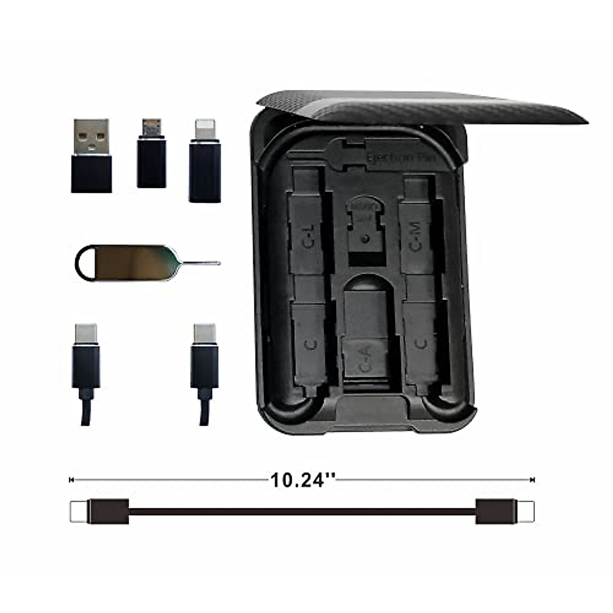 Yinow USB Type C to C Charging and Data Transfer Cable with 3 USB Adapters Combination Set in Credit-Card Size Case