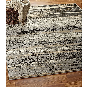 LR Home Infinity Area Rug, 7'9" x 9'5", Gray/Black