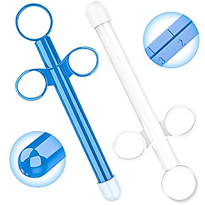 Lube Applicator Syringe with Precise Scales, 6.5” Personal Lubricant Shooter with Air-Proof Silicone Cap, Reusable Durable Applied for Men, Women & Couples