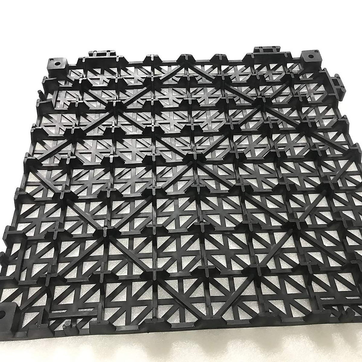 12 Pack Modular Interlocking Cushion 11.5" x 11.5" Mat Floor Tile Mats Drain Pool Patio Balcony Yard Pet Area Washer Pad(Black)