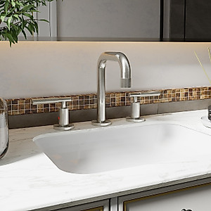 KPAIDA Bathroom Faucets, 3 Hole Bathroom Sink Faucet Brushed Nickel 8 inch Widespread Bathroom Faucet, 2 Handle Faucet for Bathroom Sink Vanity with Pop Up Drain