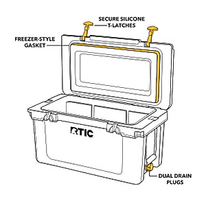 RTIC 145 QT Ultra-Tough Cooler Hard Insulated Portable Ice Chest Box for Beach, Drink, Beverage, Camping, Picnic, Fishing, Boat, Barbecue, Olive