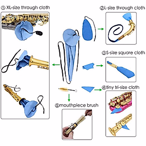 SUNYIN Saxophone Stand Saxophone Cleaning Kit Cleaning Cloth Cotton Saxophone Neck Strap Alto/Tenor Saxophone Accessories Sax Stand