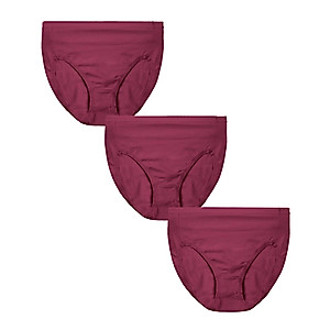 MeMoi Ladies Combed Cotton Basic Brief Underwear 3-Pack Black 6M