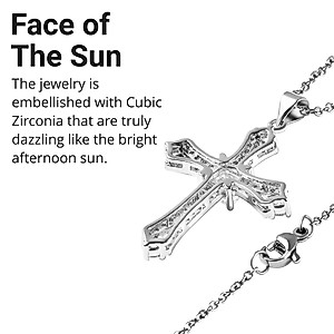 Shop LC Cross Necklace for Women White Cubic Zirconia Pendant Platinum Plated Christian Jewelry Faith Religious Stainless Steel Size 20" Birthday Gifts for Women