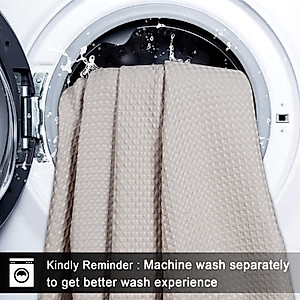 PHF Waffle Weave Duvet Cover Set Queen Size, 3PCS Washed Microfiber Boho Comforter Cover Set, Ultra Soft Comfy Duvet Cover with Pillow Shams Bedding Collection, 90"x90", Light Khaki