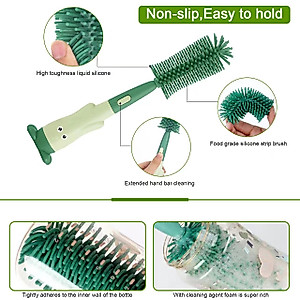 4 PCS Bottle Cleaner Brush, Nipple Cleaner, Straw Cleaner Brush, Multifunctional Cup Crevice Bottle Brush for Baby Bottles, Lid Detail, Washing Breast Pumps, Portable Baby Bottle Brush.