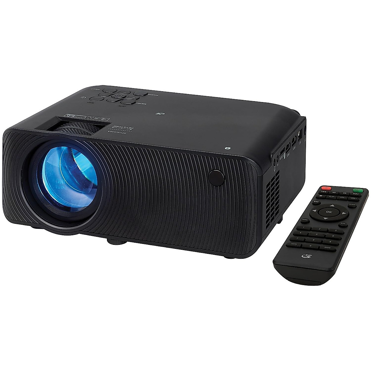 GPX Mini Projector with Bluetooth, USB and SD Media Ports, Includes Remote (PJ609B), Black