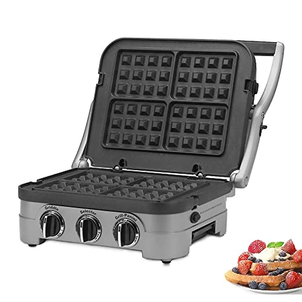 RAFBAR Waffle Plates for Cuisinart Griddler GR-4N,GR-5B P1,GR6S and GRID-8N Series, 2 Nonstick Coating Plates for 4 Slices Belgian Waffles