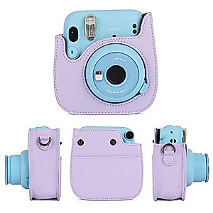 Leebotree Instant Camera Accessories Compatible with Fujifilm Instax Mini 11 Instant Film Camera Include Case/Album/Wall Hang Frames/Film Frames/Border Stickers/Corner Stickers (Lilac Purple)