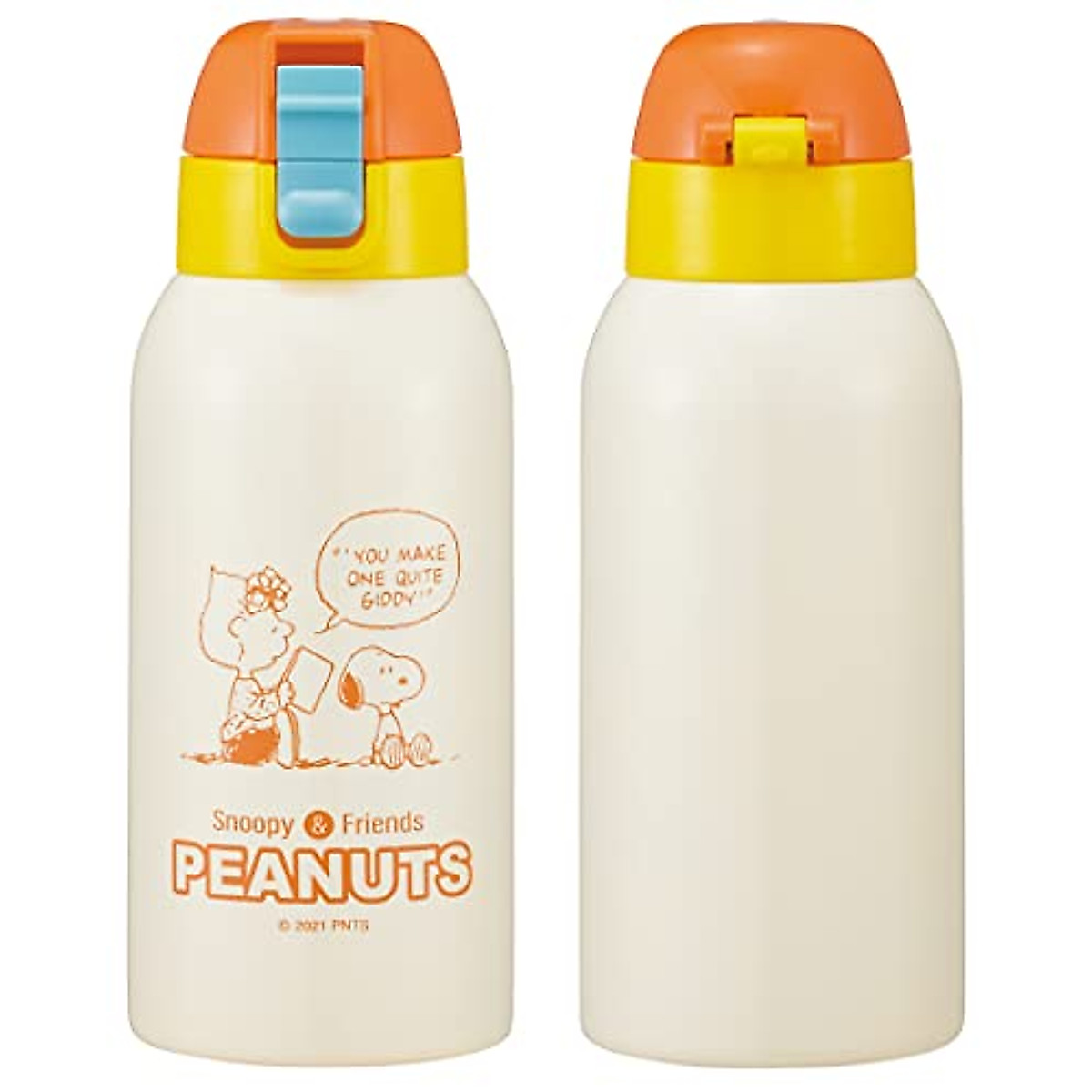 Skater KSTCH6-A Snoopy Two-Tone Water Bottle, 20.3 fl oz (600 ml), Cover Included