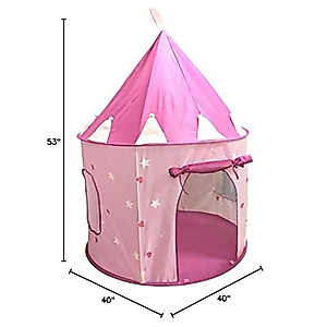 SueSport Girls Princess Castle Play Tent, Pink (SR401136-5B)