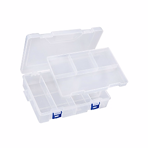 Tnqhuq Bead Organizer Tackle Box Organizer Bead Storage Containers 2-layer Craft Organizer Plastic Organizer Box with Dividers & Removable Tray