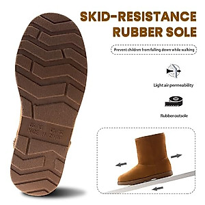 LseLom Girls Winter Snow Boots Warm Fur Lined Lightweight Kids Fashion Booties Outdoor Shoes for Girls Big Kid US 3