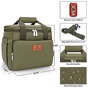 Hafmall Lunch Bag for Women Men, Wide Opening Insulated Lunch Box, Leakproof Lunch Tote Bag with Shoulder Strap, Reusable Lunch Bags for Adults for Work, Green