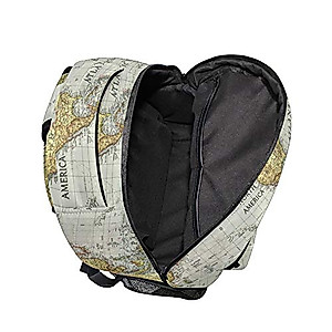 Nander Backpack Travel World Map Painting School Bookbags Shoulder Laptop Daypack College Bag for Womens Mens Boys Girls