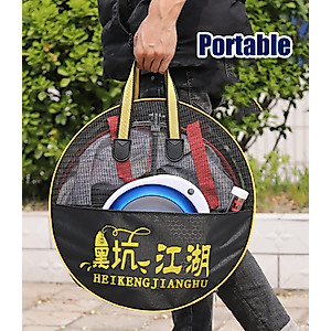 LJHU Fishing Keep Net Cage Rubber Fishing Keep Net Trap, Universal Foldable Fishing Basket Mesh, Drawstring Opening Design Fish Accessories Tool for Kayak/Minnows (Size : 2.5m x 35cm/8.2ft x 13.8in)