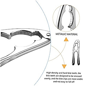 KICHOUSE 1pc Nutcrackers Stainless Steel Multifunctional Peeler Pistachios Nuts Multitools Nut Peeler Seafood Tools Set Crab Crackers Pecan Opener Kitchen Gadget Handheld Nut Opener Pliers