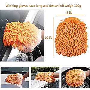 SZWENXIN Foam Cannon Kit Pressure Washer Gun with 15 Degree Gutter Cleaner Wand and Washing Glove,M22-14 mm and 3/8" Quick Inlet Connector