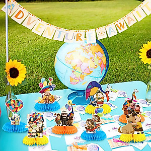 Generic 8PCS 𝑈𝑝 𝐼𝑛𝑠𝑝𝑖𝑟𝑒𝑑 Birthday Party Decorations Honeycomb Centerpiece, Cartoon Game Theme 3D Double Sided Party Table Decorations for Birthday Baby Shower Decorations ﻿