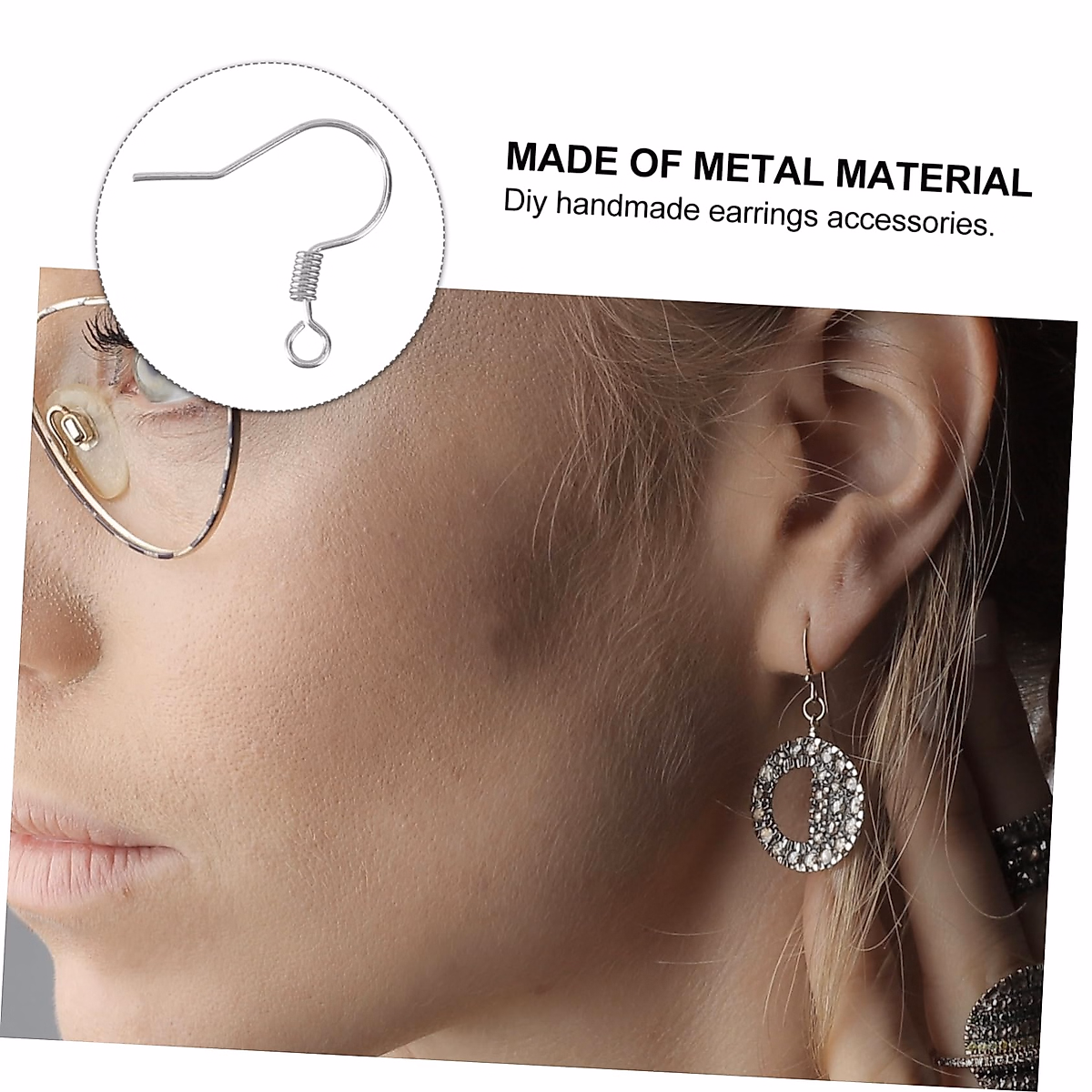 TEHAUX Earring Accessories Kit 50pcs Earring Hooks in Silver Copper Safe and Easy to Wear for DIY Jewelry