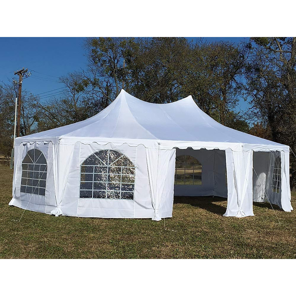 Delta 29'x21' Decagonal Party Tent Canopy, Wedding Tent Gazebo, Heavy Duty Outdoor Event Shelter, Water Resistant, White