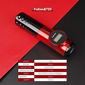 Mast Archer Cordless Tattoo Pen Machine, Rotary Tattoo Gun with Powerful Motor by Mcore, 2,000mAh Battery by Mastlabs for Run Long Time 3.5mm Stroke Black