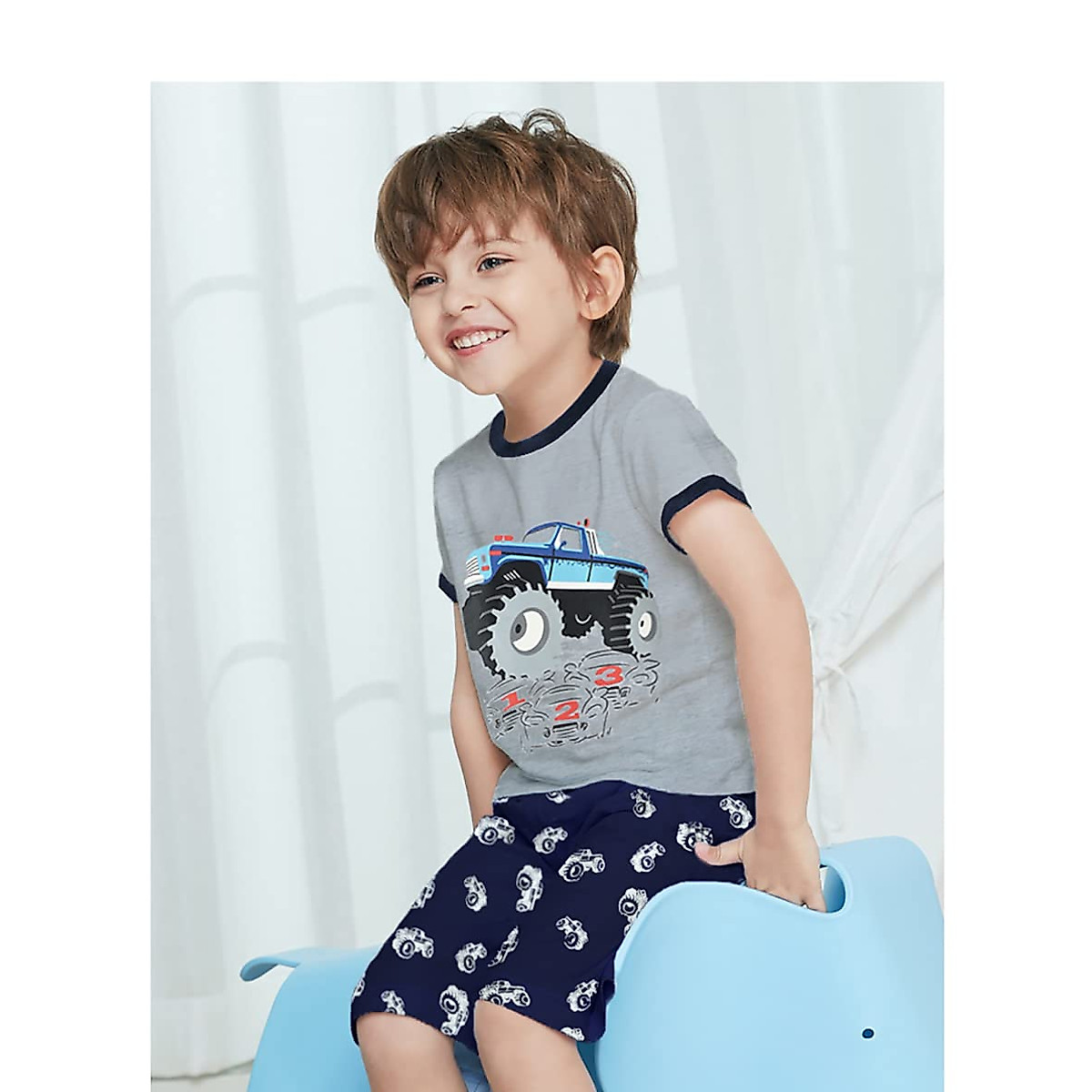 Boys Pajamas Monster Machines Little Kids Pjs Short Sleeve Toddler Jammies Children Sleepwear 4T