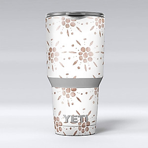 Design Skinz Brown Watercolor Flowers V1 - Skin Decal Vinyl Wrap Kit Compatible with The Yeti Rambler Cooler Tumbler Cups
