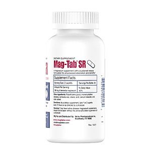 Extended Release Magnesium Lactate Delivery for 10x Better Absorption-Mag-Tab SR (Sustained Release) 100 Count-Supports Sleep, Muscle Cramps, Magnesium Deficiency Health Issue