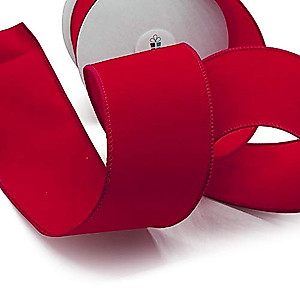 Red Velvet Ribbon 2.5 Inch x 10 Yards for Christmas Home Decor Tree Topper Bow Gift Wrapping DIY Crafts Wreath Garland