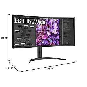 LG 34WQ75C-B.AUS 34" Curved UltraWide™ QHD IPS HDR 10 Built-in-KVM-Monitor with USB Type-C™ & LAN (RJ-45), Black
