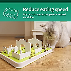 ALL FOR PAWS Interactive Puzzle Cat Feeder, Treat Game Maze Toy Cat Brain Stimulation Toys Slow Feeder for Indoor Cats