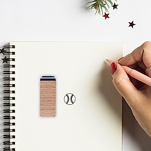 Baseball Rubber Stamp, 3/5 Inch Small Mini Stamp for Scrapbooking Card Making Planner