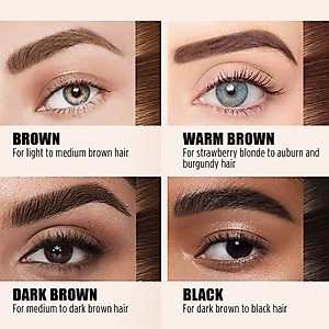 Cilrofelr Tattoo Peel Off Eyebrow Gel Tint, Semi Permanent Brow Tint, Last Up to 3 Days, Waterproof, Transfer-proof, For Fuller & Defined Looking Brows, Dark Brown (2 Pack)