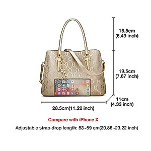 FOXLOVER Small Cow Leather Handbags for Women Shoulder Bag Monogram Designer Tote Bag Top-Handle Satchel Purse